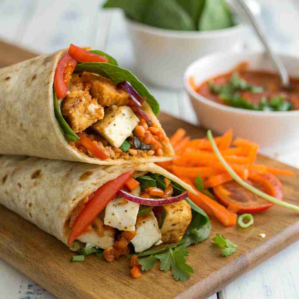 Sweet Chili Halloumi & Veggie Wraps