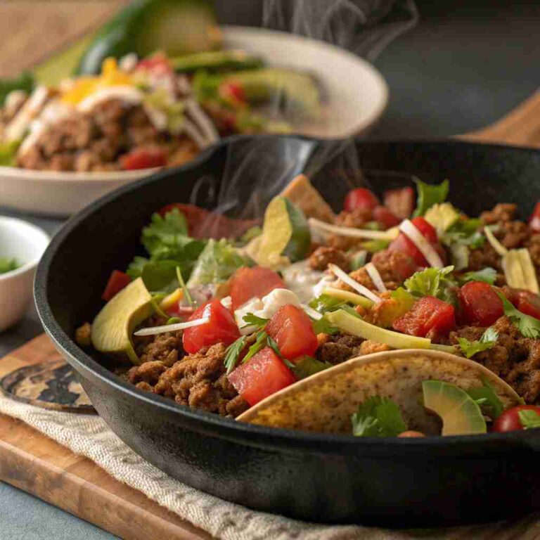 One-Pan Taco Skillet -Easy Ground Beef Dinner Ideas