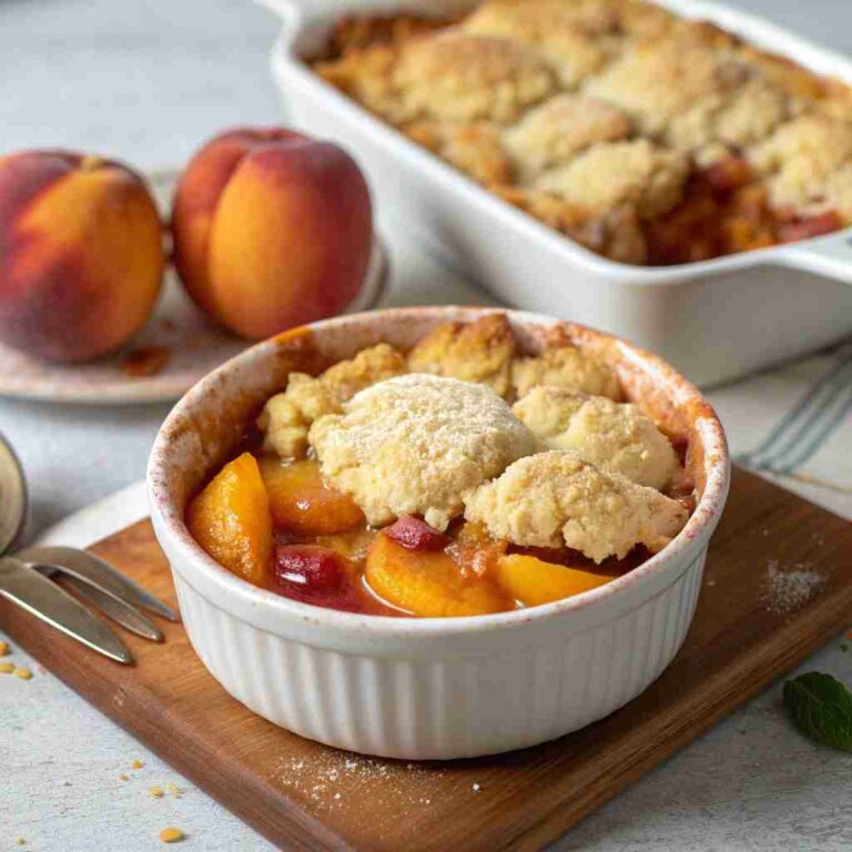 Peach Crumble Cobbler - Best of Both Worlds Dessert
