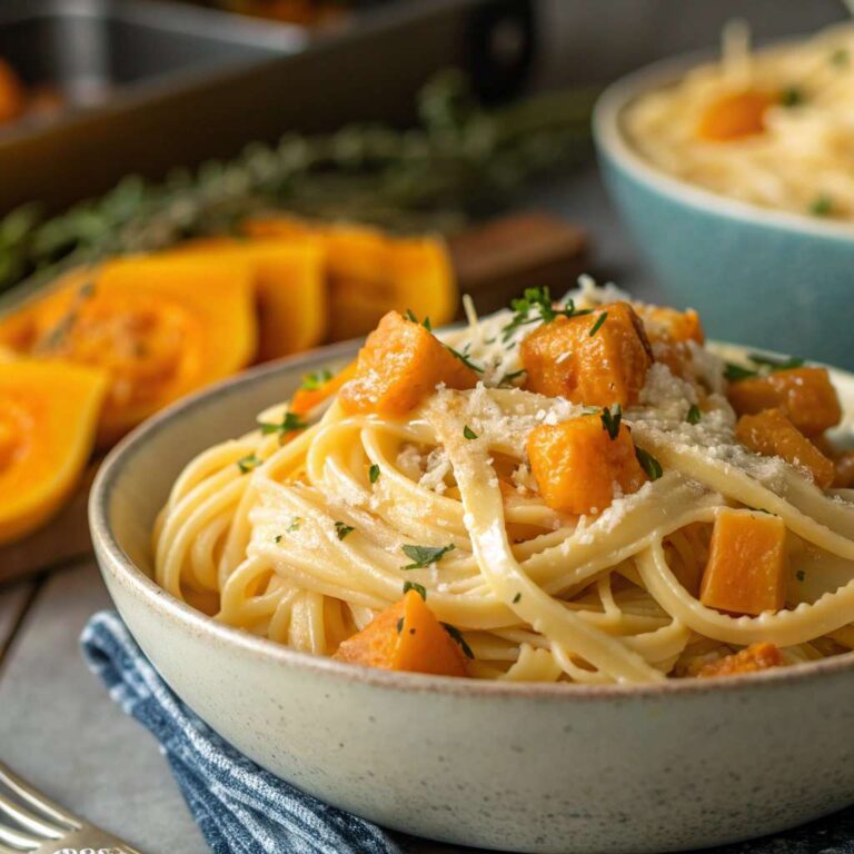 Creamy Butternut Squash Pasta - Healthy Fall Comfort Food