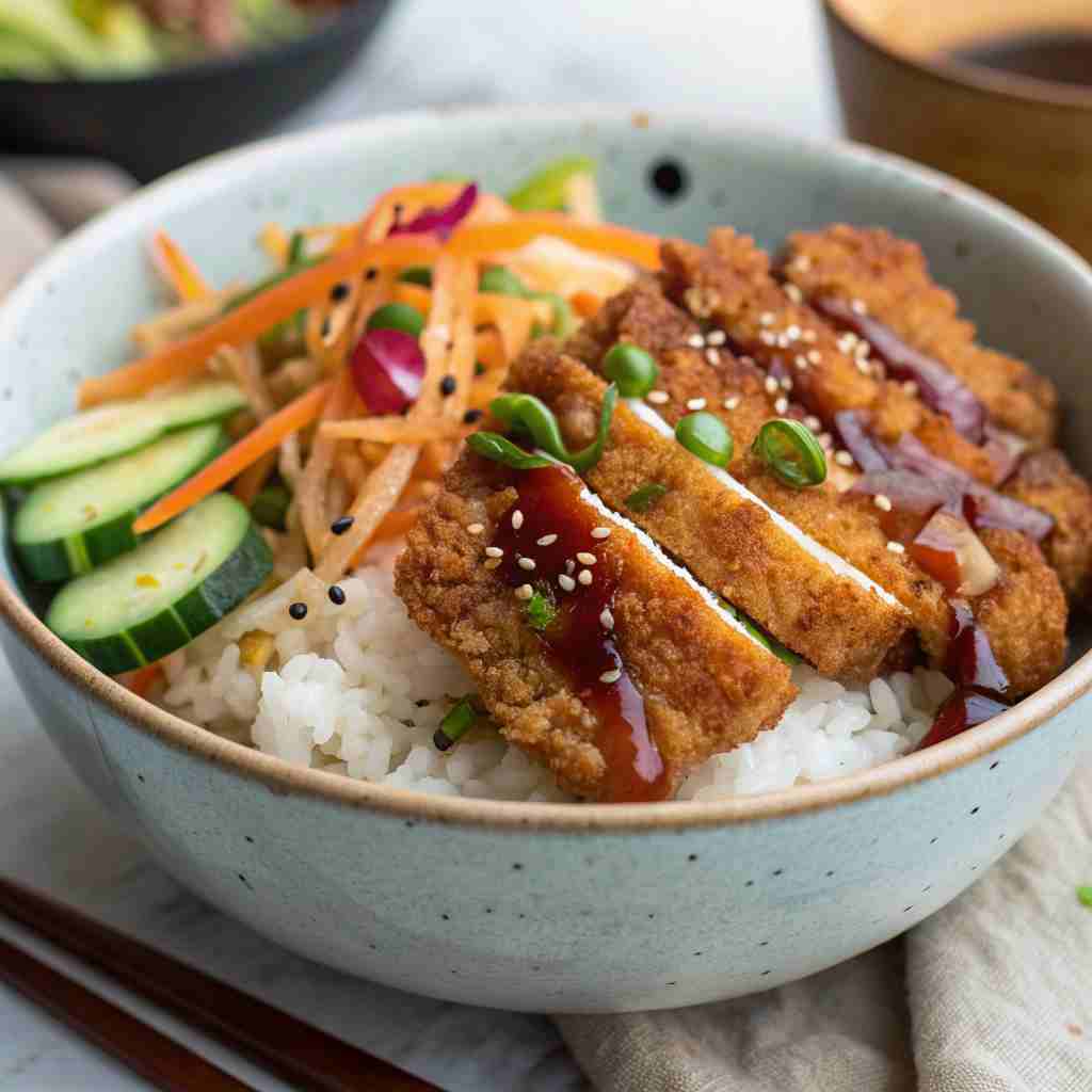 Crispy Japanese Katsu Bowls - Breaded Cutlet Rice Bowls
