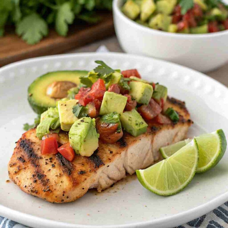 Grilled Chicken with Avocado Salsa - Fresh Summer Dinner