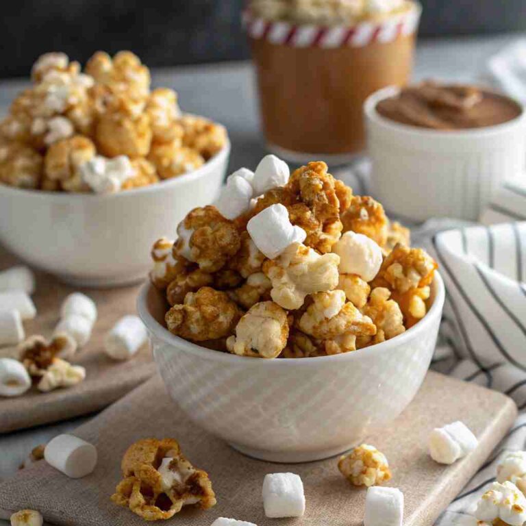 Marshmallow Caramel Corn Recipe - Sweet Sticky Popcorn Treat