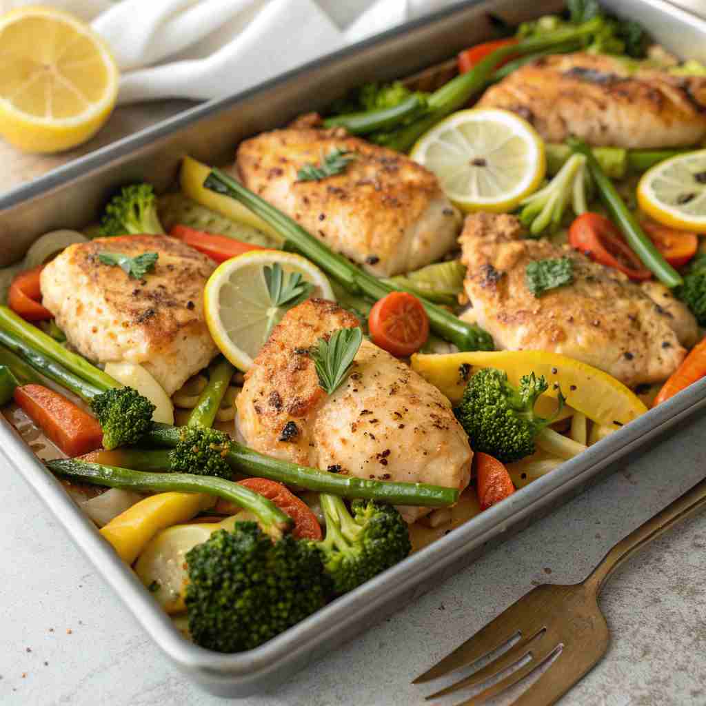 Sheet Pan Garlic Butter Chicken and Veggies - One-Pan Wonder