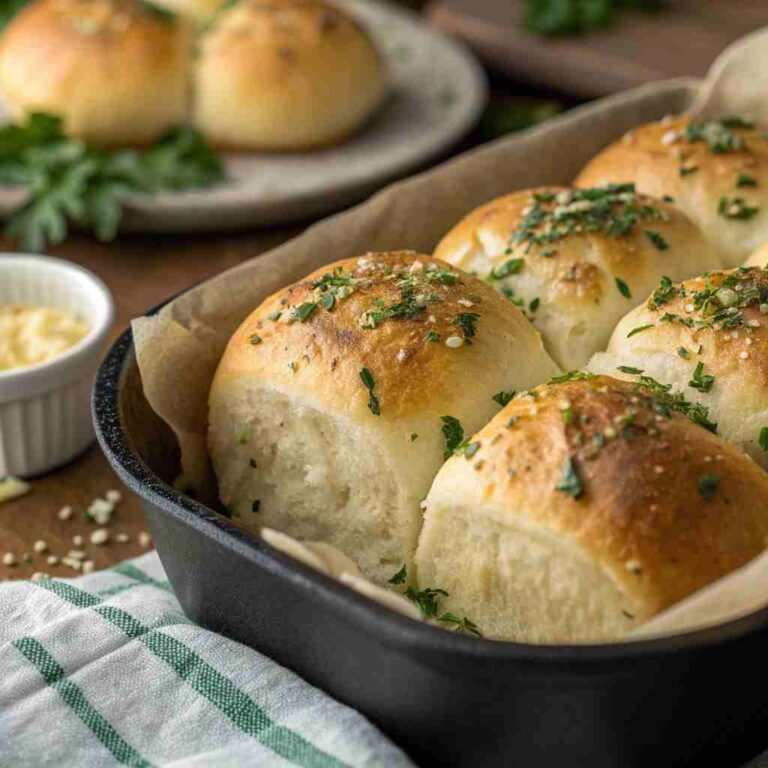 Garlic Bread Rolls Recipe - Soft Buttery Dinner Rolls