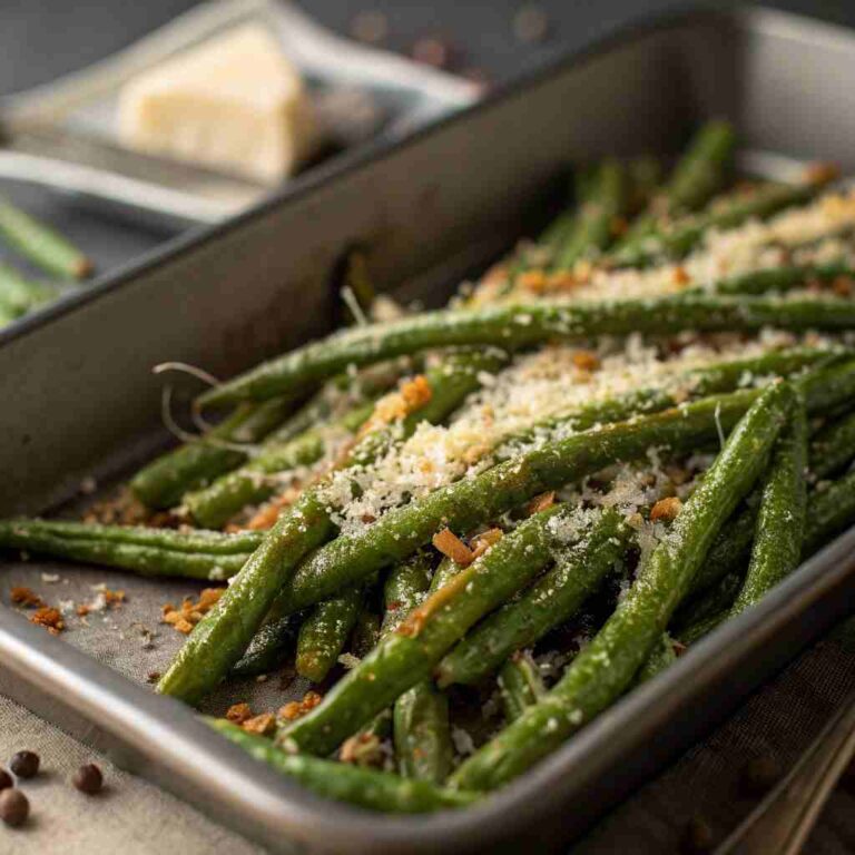 Roasted Parmesan Green Beans - Crispy Oven-Baked Side