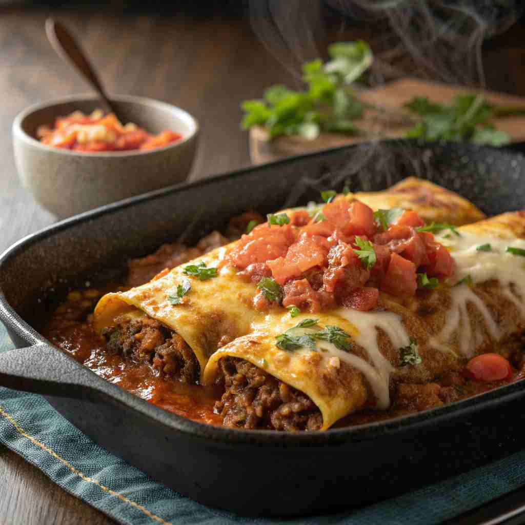Ground Beef Enchiladas - Easy Mexican Dinner Recipe